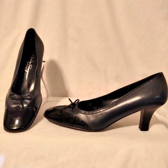 Salvatore Ferragamo | Shoes | Salvatore Ferragamo Black Patent Blue ...